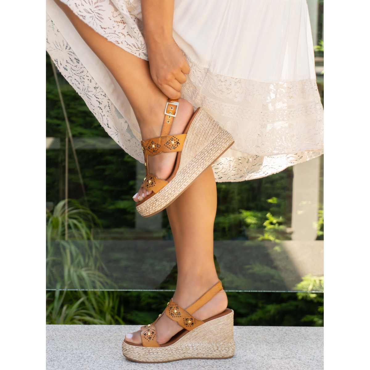 Camel High Wedge Sandal for Woman Paula02 | MLV Portuguese Shoes