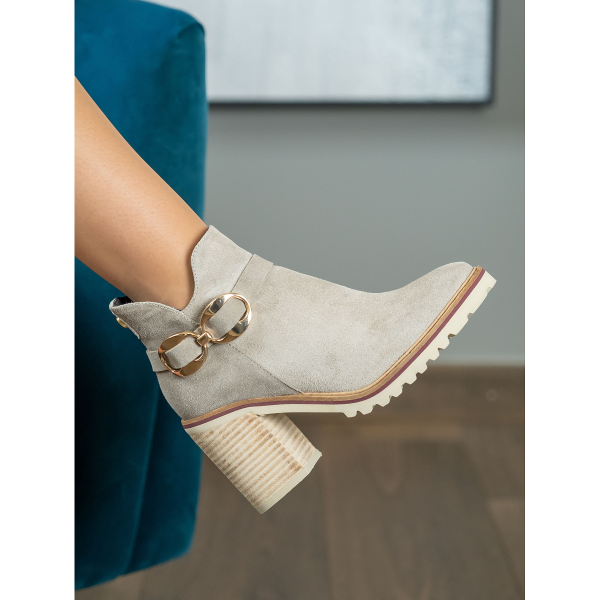 Botim Bege de Salto Alto para Senhora Cecilia21 | Sapataria Online ...